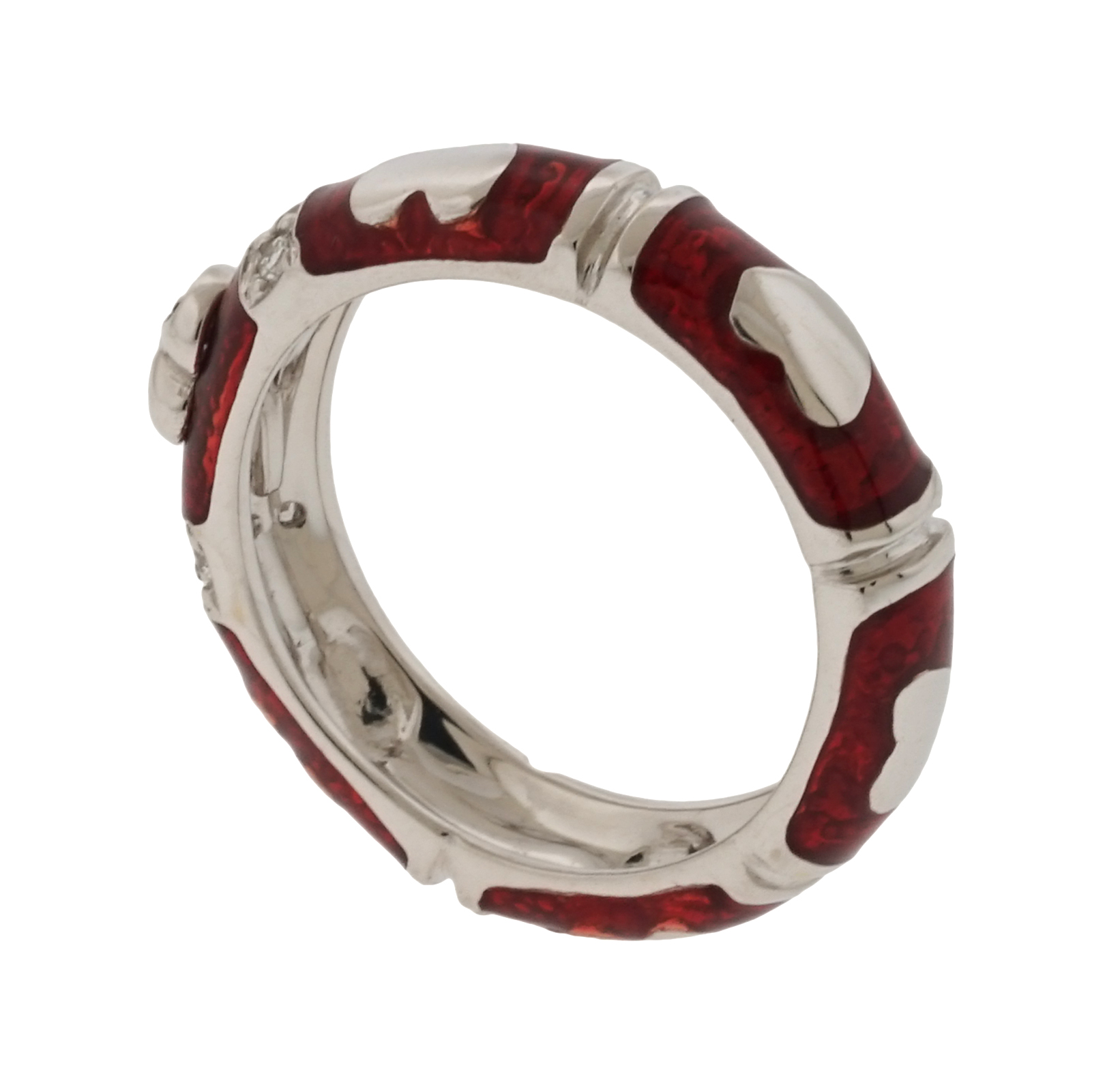 Hidalgo Enamel Ring With Diamond Heart 18k White Gold R451946 18k White ...