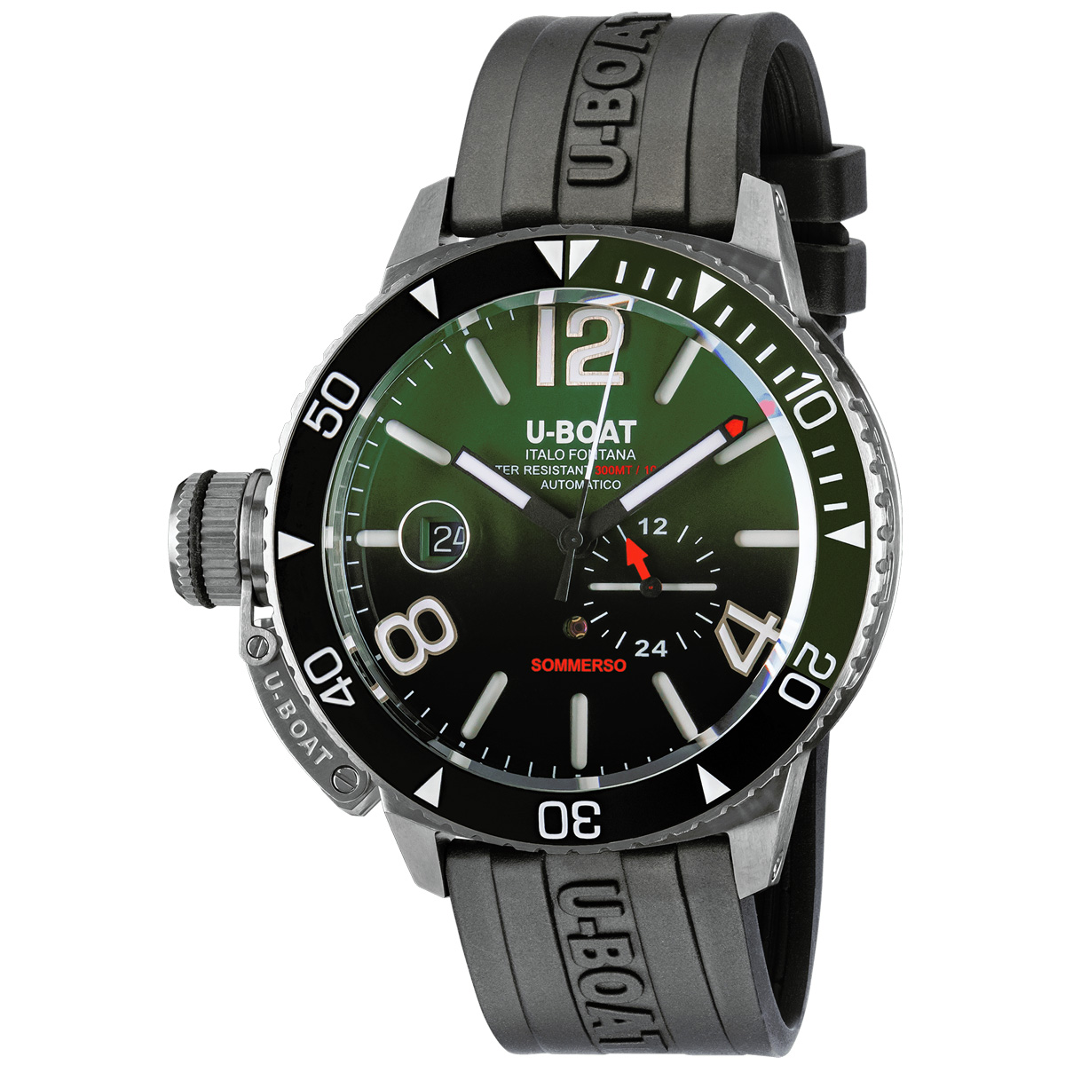 U-Boat Sommerso Ceramic Green Dial Black Rubber Strap | New York ...