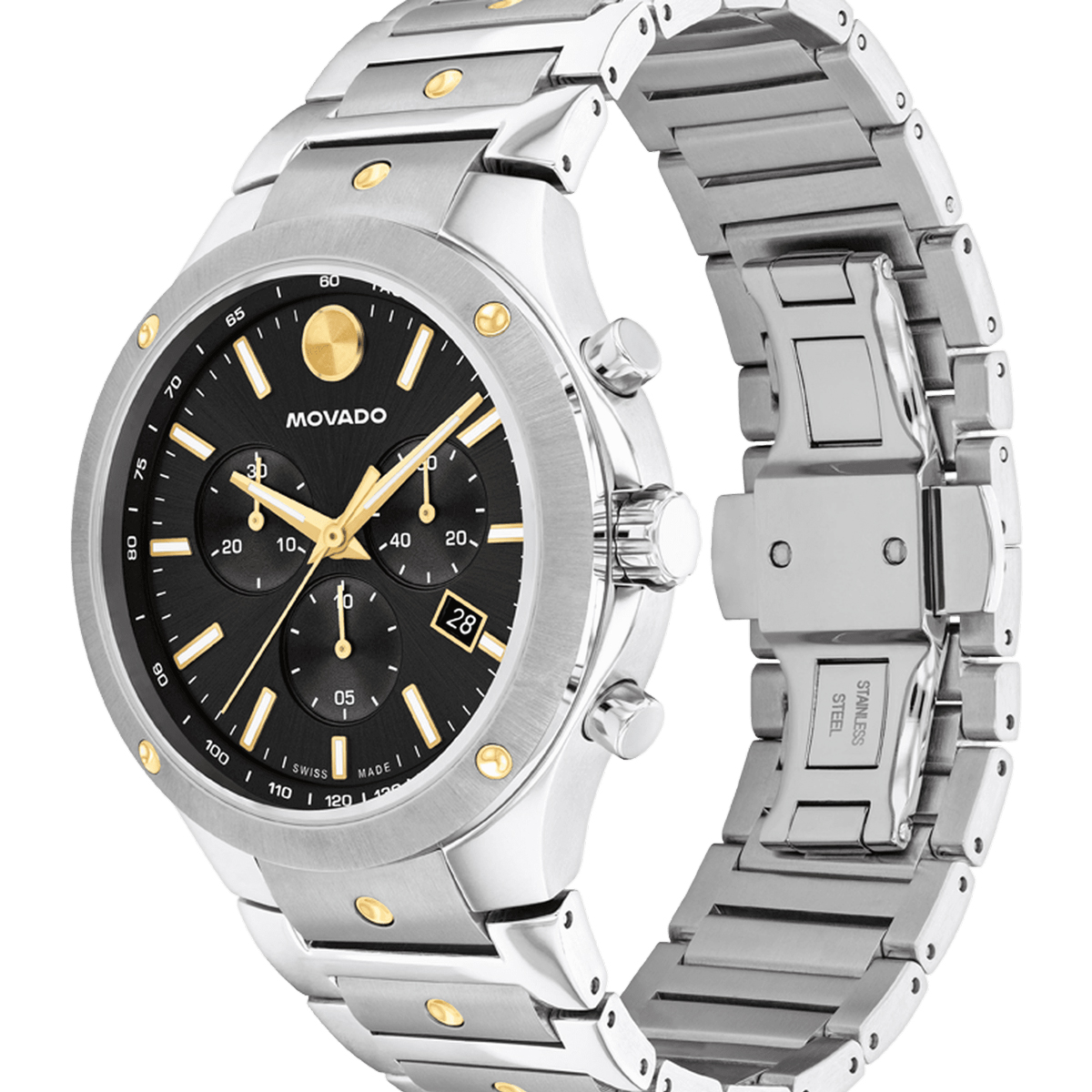 Movado SE Chronograph Black/Gold Dial Stainless Steel | New York ...